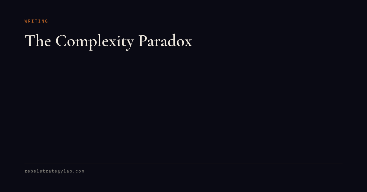 The Complexity Paradox — Rebel Strategy Lab